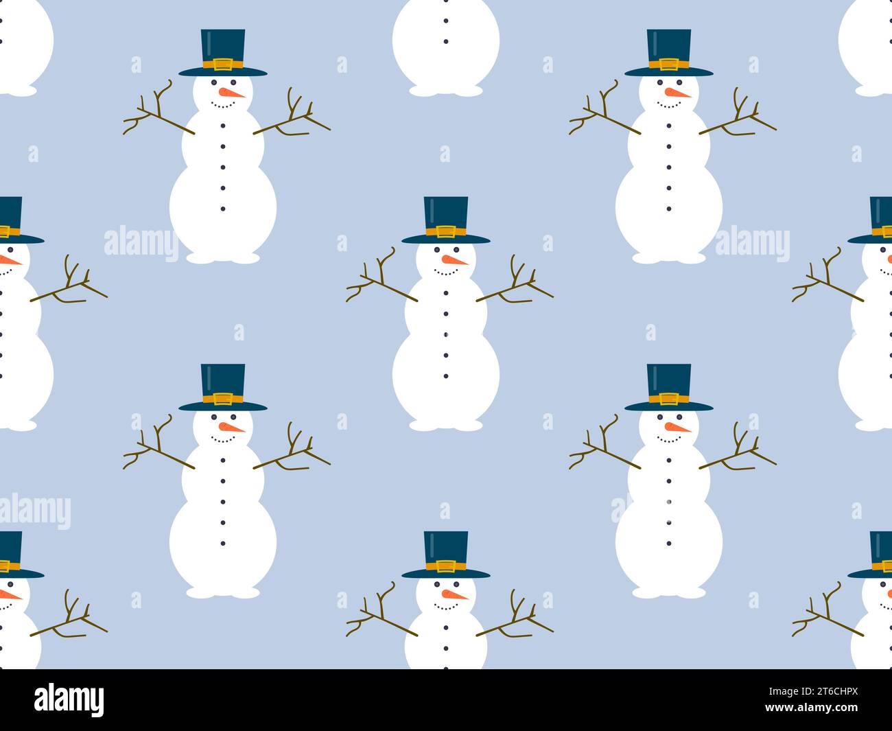 Snowman seamless pattern. Winter background with three-ball snowman ...