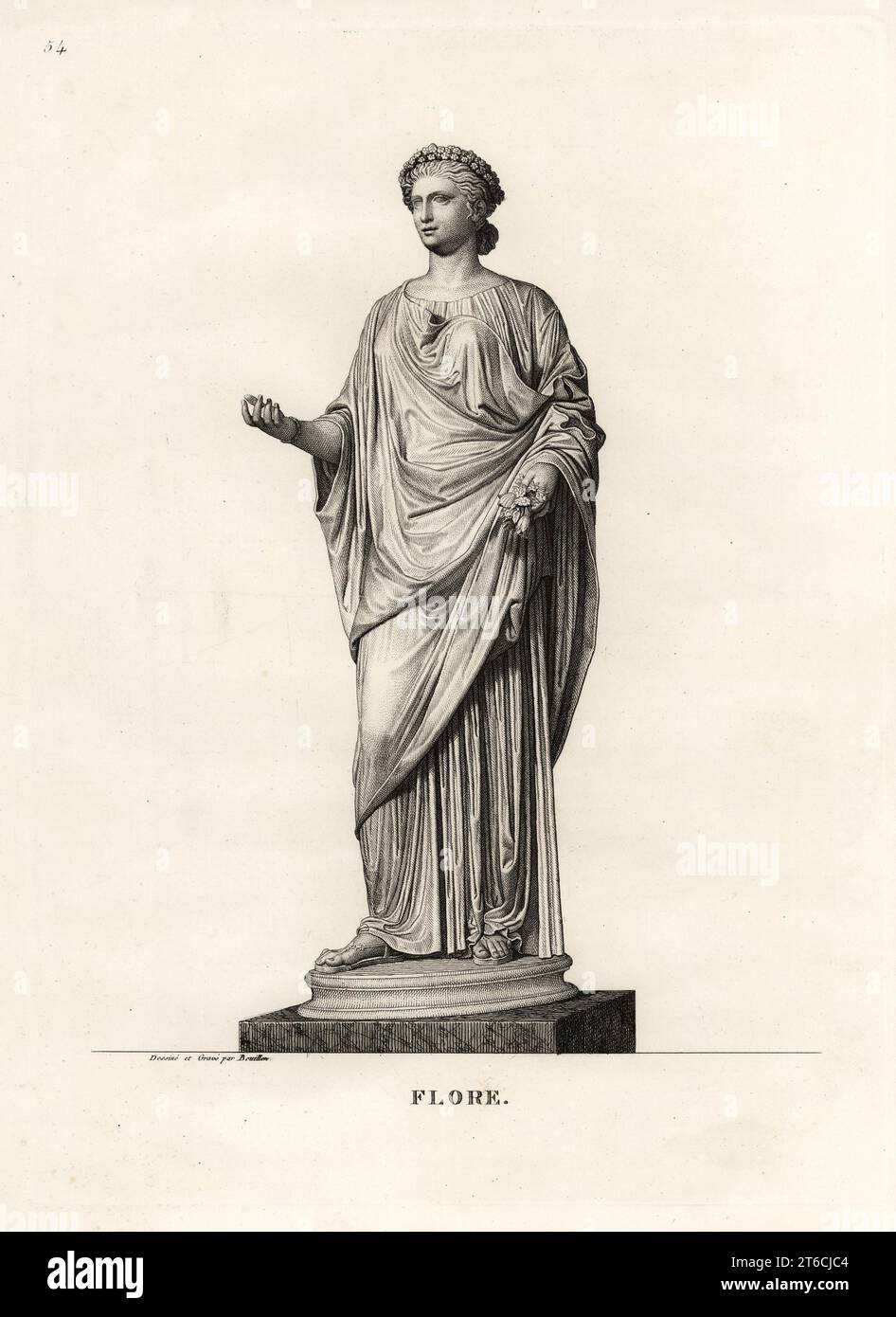 Flora, Roman goddess of flowers and the season of spring. With a ...