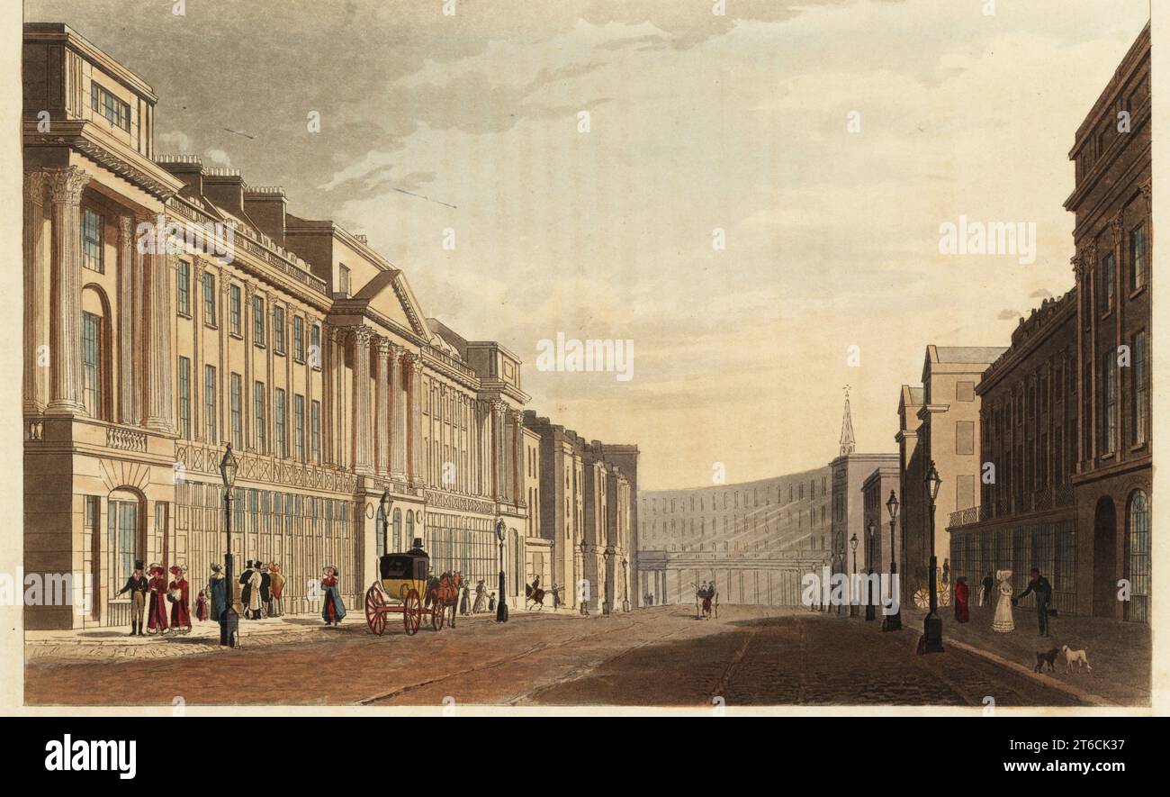 Regent Street, looking towards the Quadrant, London, 1822. The Quadrant ...