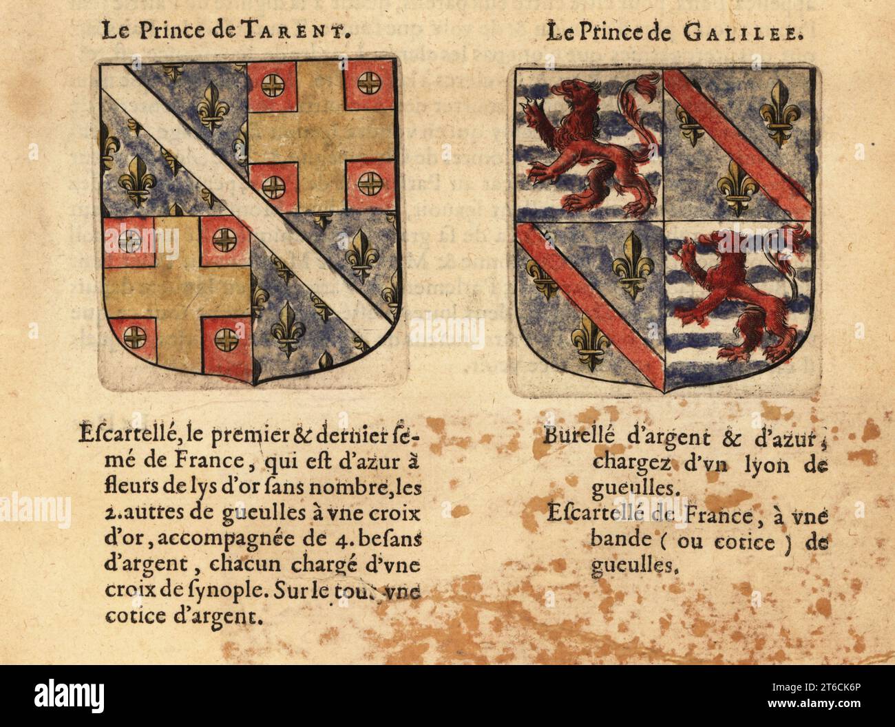 Coats of arms of the Principality of Taranto, Italy, with fleurs-de-lys ...