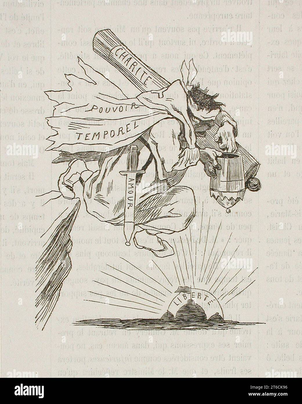 Le Saut du Pape, 1857. Periodical: Uylenspiegel, no. 7, 17 March 1857 ...