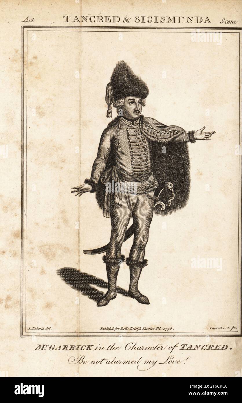 Mr. David Garrick in the character of Tancred in poet James Thomsons ...