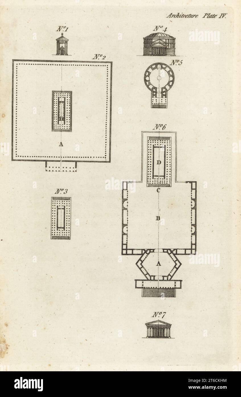 Elevation of a Roman octagonal temple Tower of the Winds 1, plan of ...