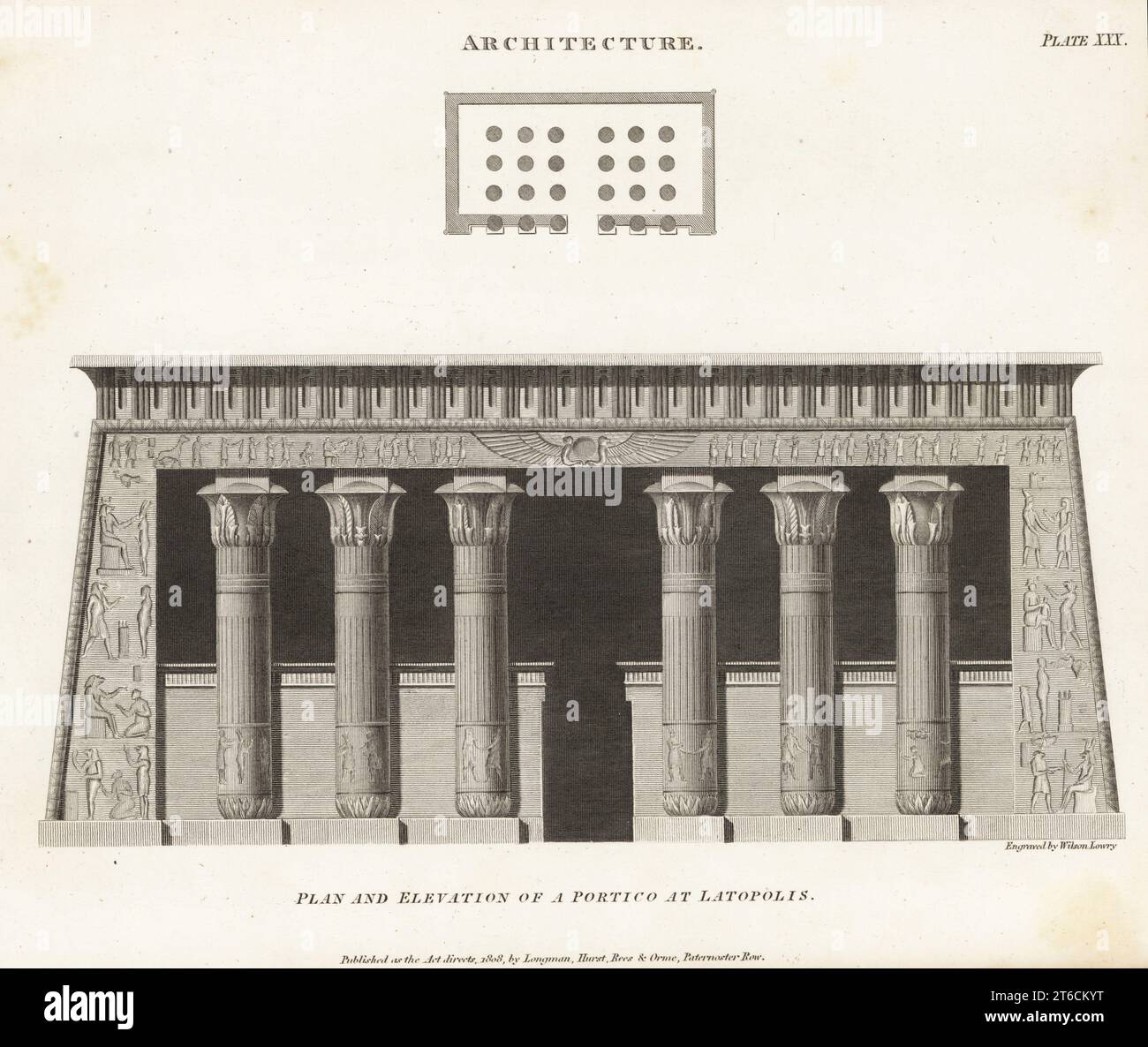 The Temple of Khnum at Esna, Egypt. Portico with six columns ...