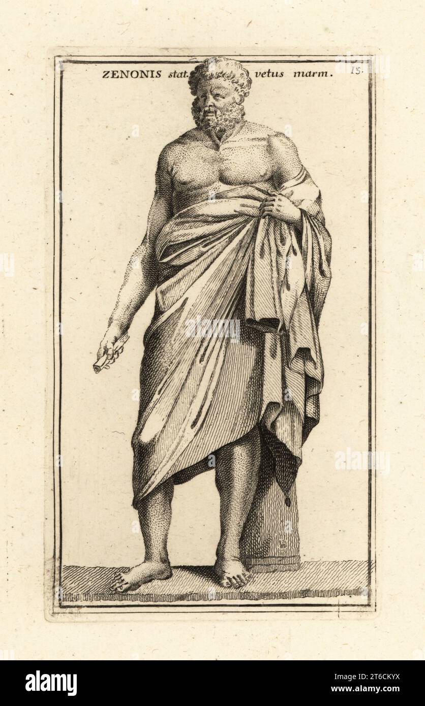 Statue of Zeno of Elea, 489-431 BC, Greek philosopher and mathematician ...