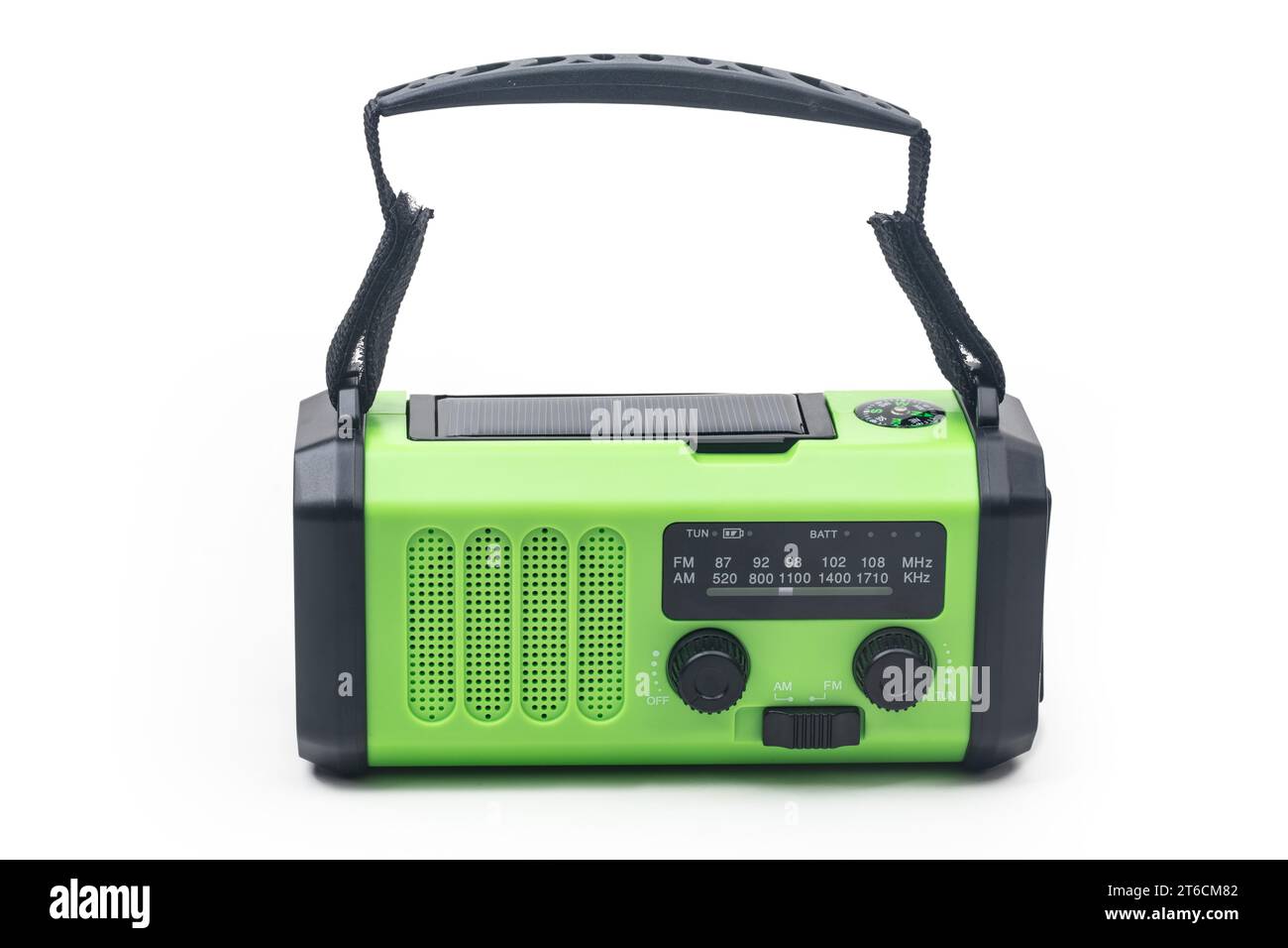 Emergency radio with flashlight rechargeable using built-in hand crank ...