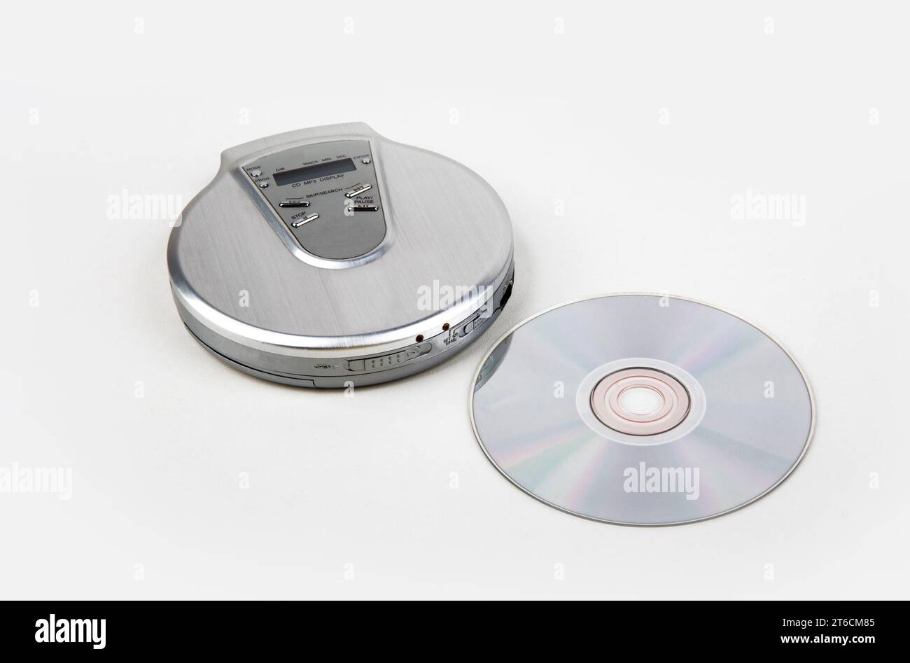 Open Portable Compact Disk Player with CD isolated on white background ...