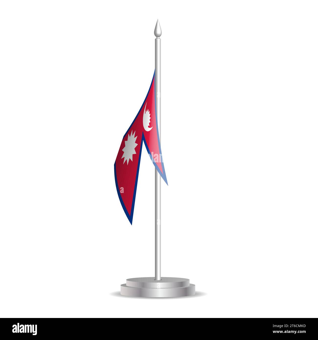 Nepal flag - 3D mini flag hanging on desktop flagpole. Usable for ...