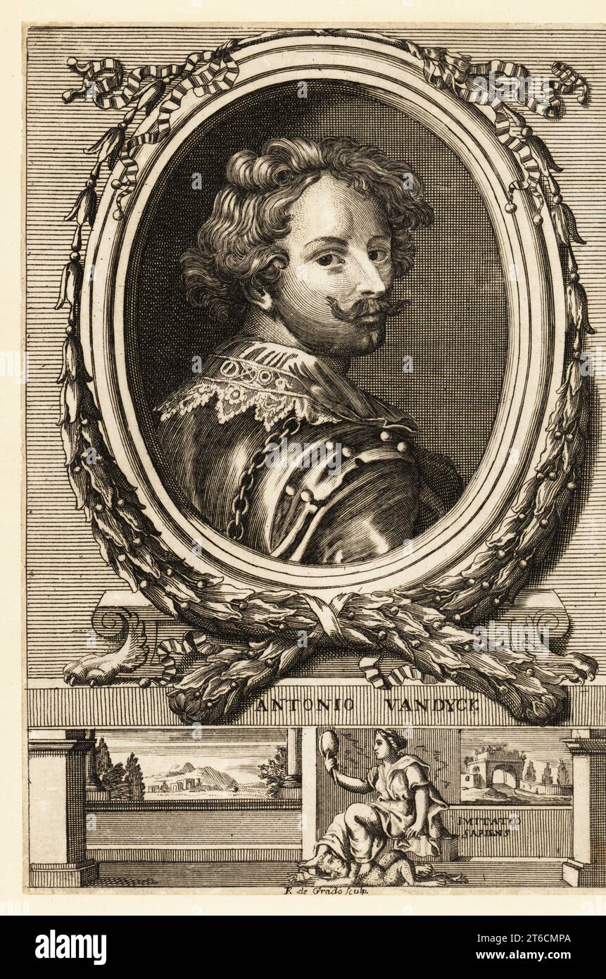 Portrait of Anthony van Dyck, Flemish Baroque artist who became the ...