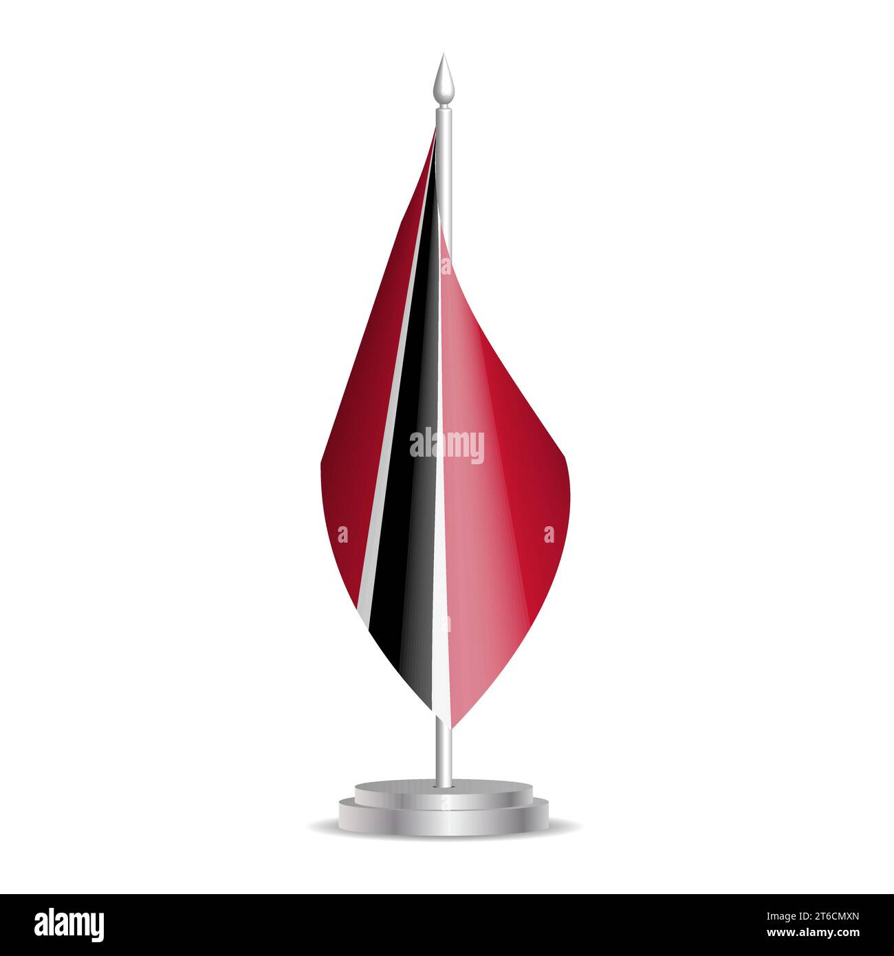 Trinidad and Tobago flag - 3D mini flag hanging on desktop flagpole ...