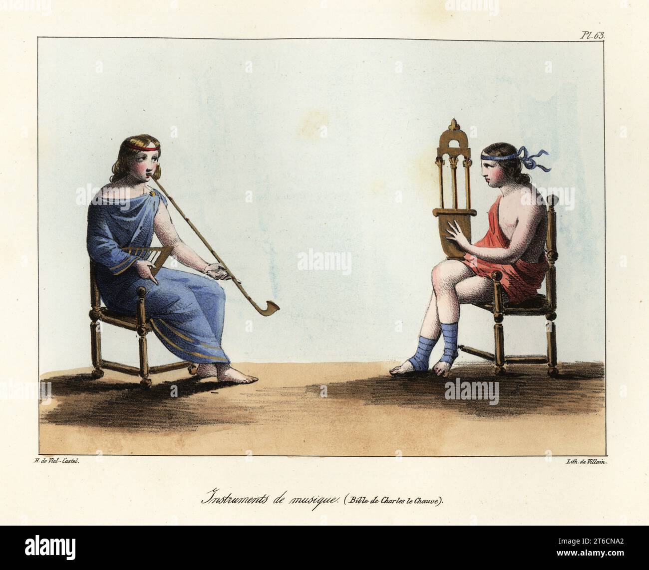 Musical instruments in the time of King David. Two of the four ...