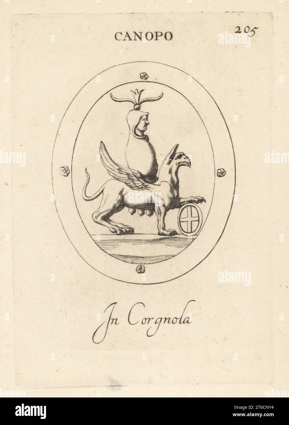 The Egyptian god Canopus, a human head on a hydra. It is seated on a ...