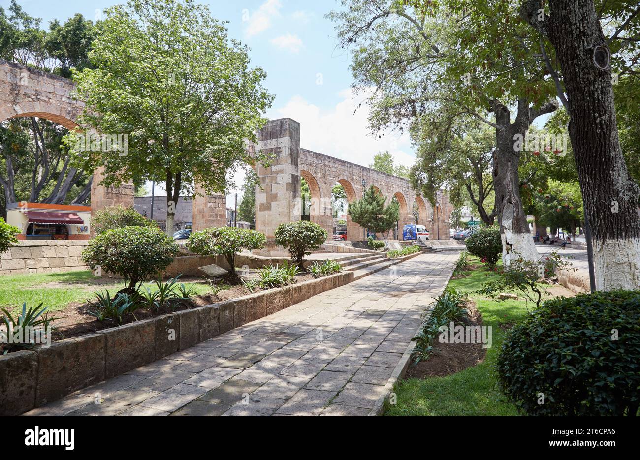 The ancient aqueducts of Morelia, the state capital of Michoacan Stock ...