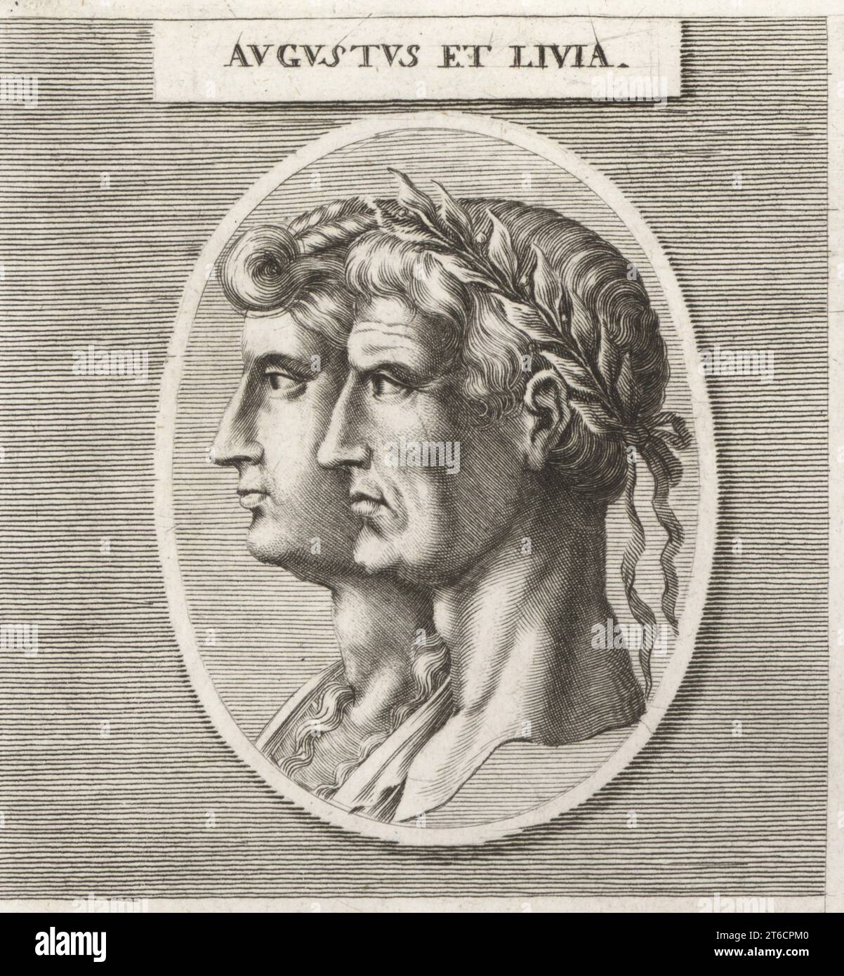 Caesar Augustus, first Roman emperor, 63 BC-14 AD, and wife Livia ...