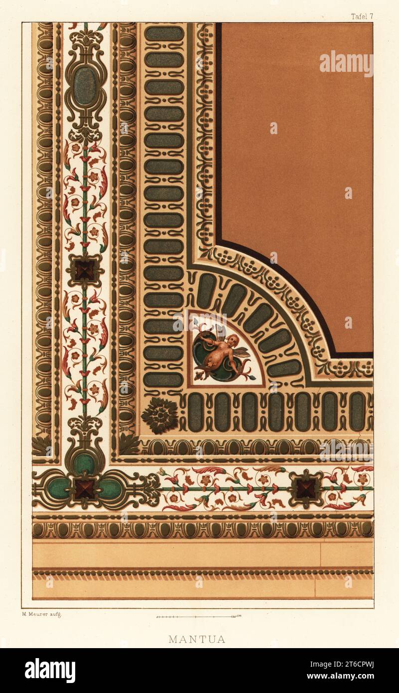 Corner of a painted ceiling in Isabella d'Este's Apartment, Ducal ...