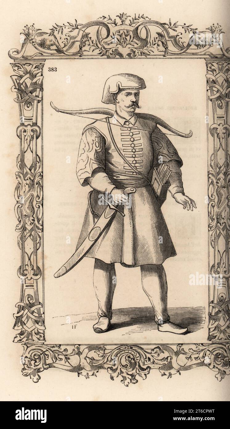 Azap or Azab, galley archer of the Ottoman Empire, 16th century. In ...