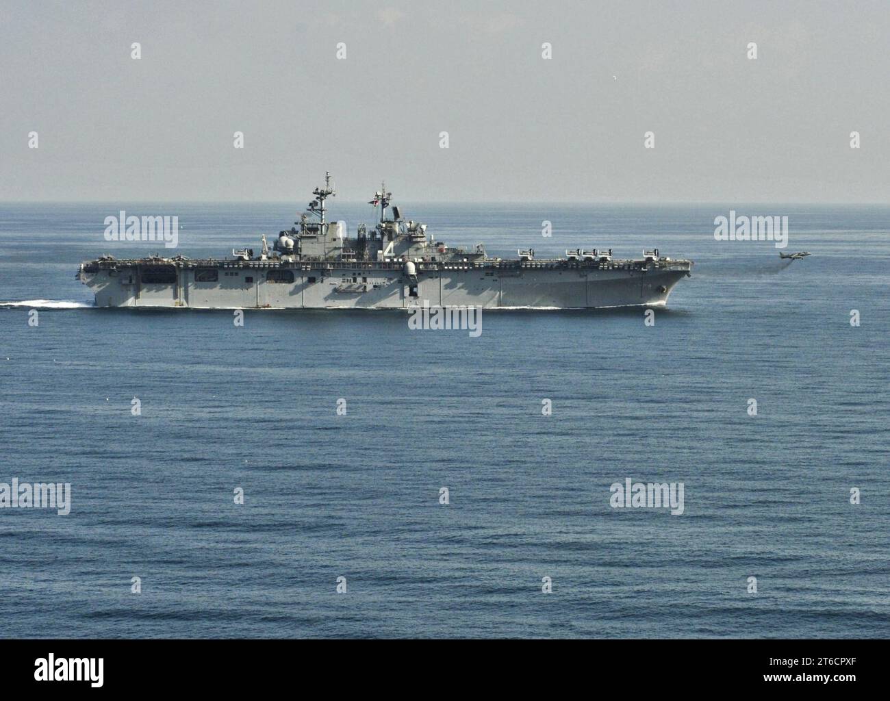 USS Boxer (LHD-4) launches Harrier in the Arabian Gulf 2013 Stock Photo ...