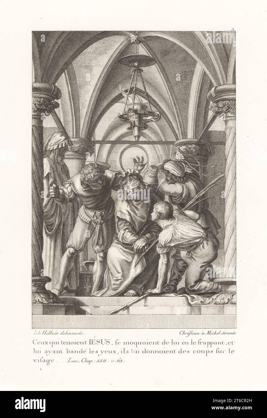 Blindfolded Jesus Christ is mocked and beaten by his guards. Ceux qui ...