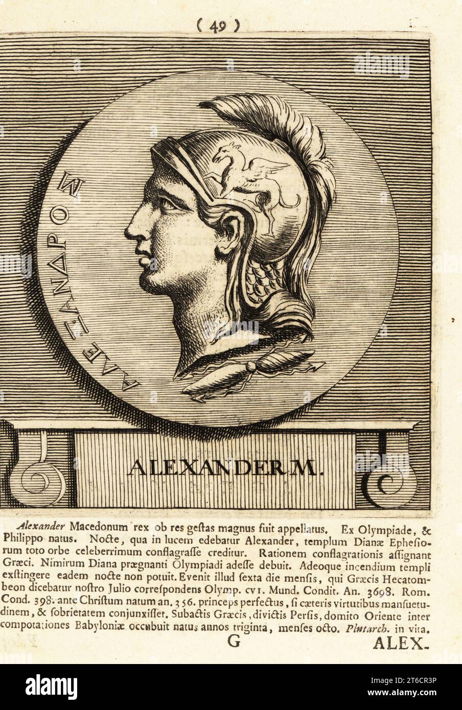 Profile portrait of Alexander the Great, Alexander III of Macedon, 356 ...