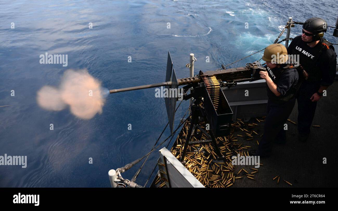 USS Boxer conducts a live-fire exercise. (26648942766 Stock Photo - Alamy