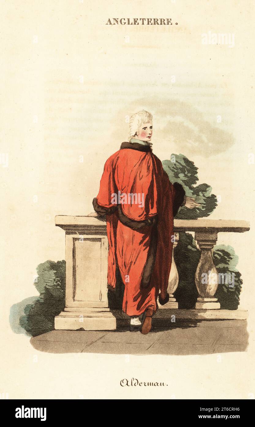 Alderman of London in ceremonial robes of scarlet bordered with fur ...