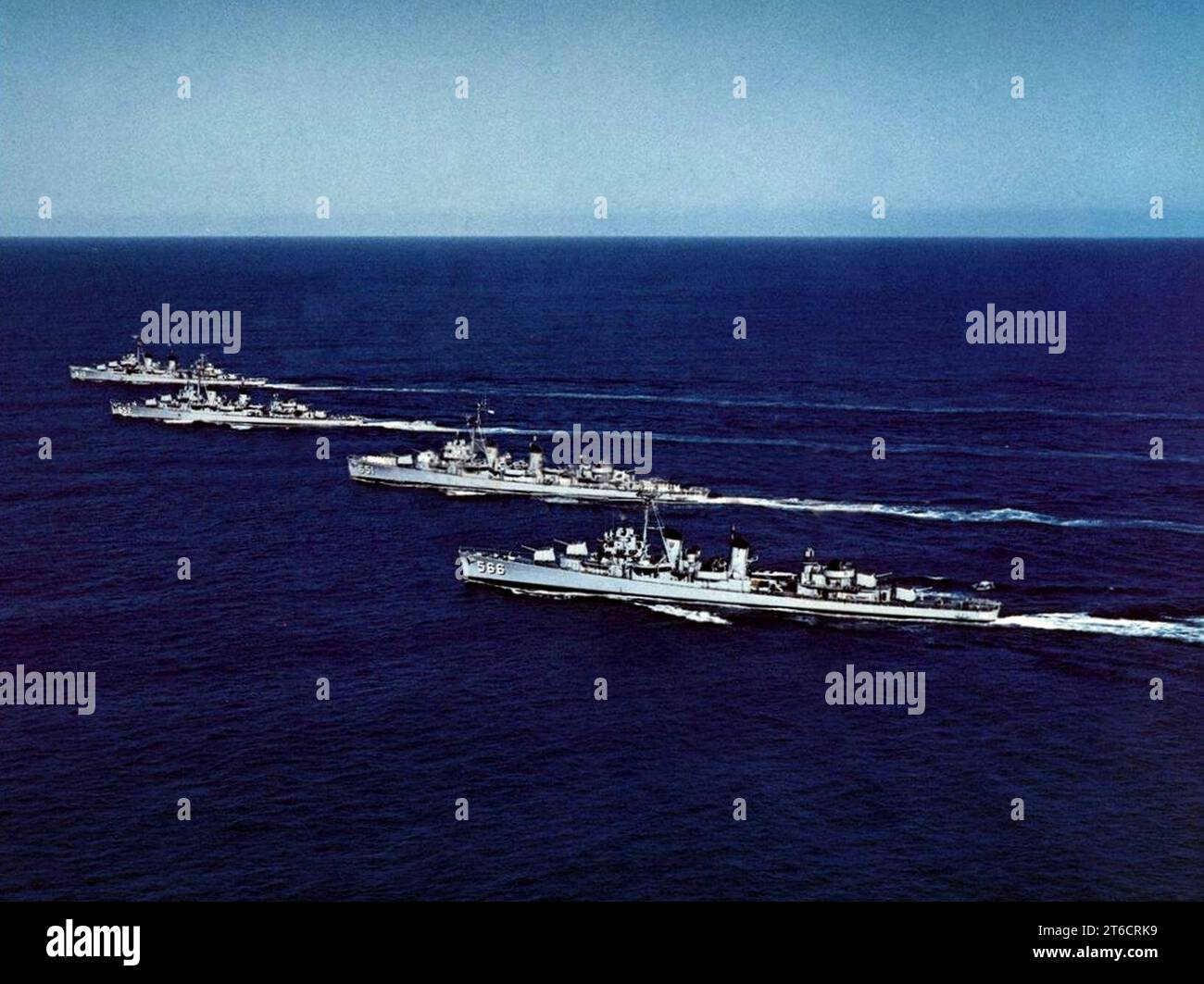 USS Braine (DD-630), USS Ingersoll (DD-652), USS Cogswell (DD-651) and ...