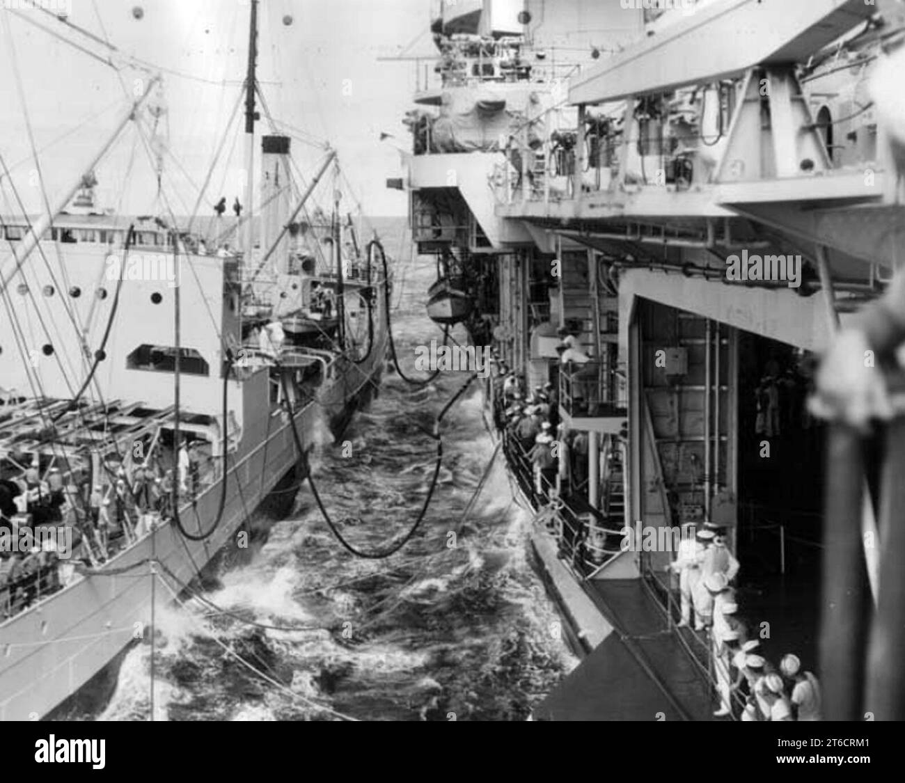 USS Brazos (AO-4) refueling USS Yorktown (CV-5) 1940 Stock Photo - Alamy