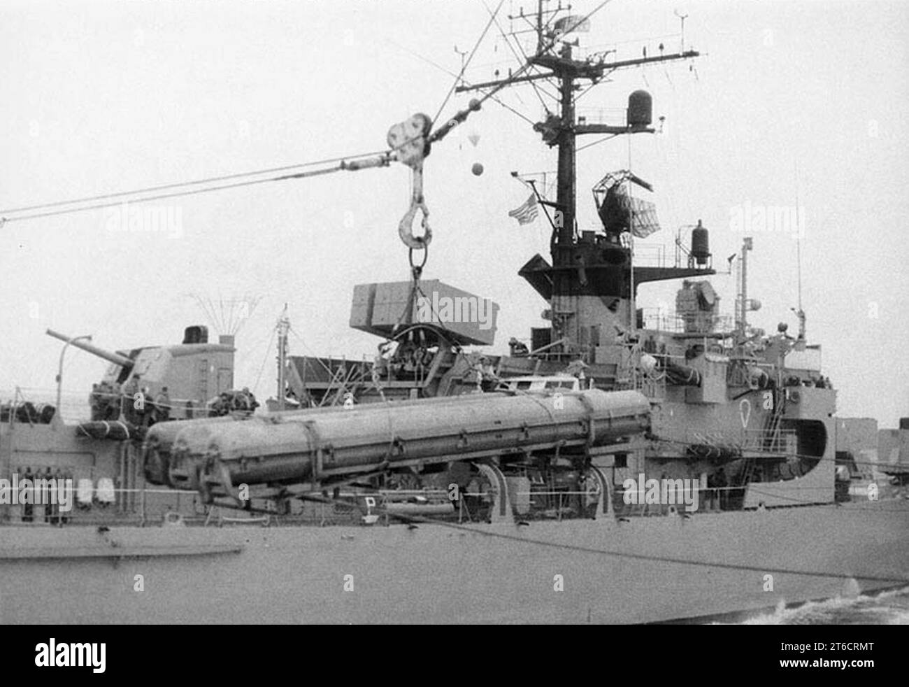 USS Bradley (DE-1041) during an underway replenishment in 1967 Stock ...