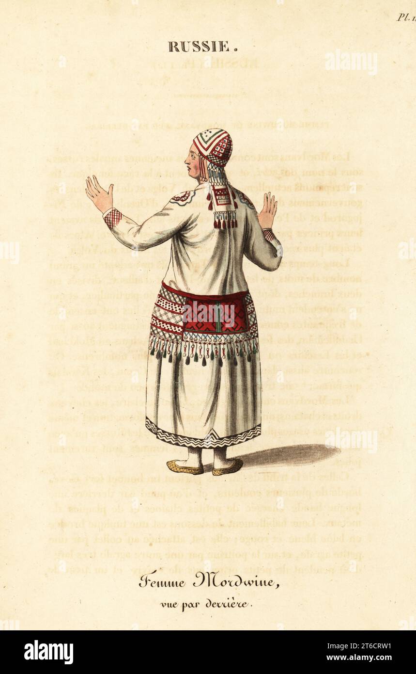 Woman of the Erzya Morvins people, 18th century. She wears an ...