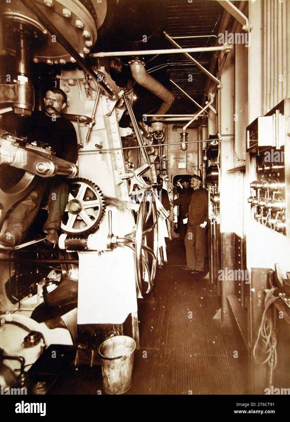 USS Brooklyn (ACR-3) Engine Room, 1898 (25588801270 Stock Photo - Alamy