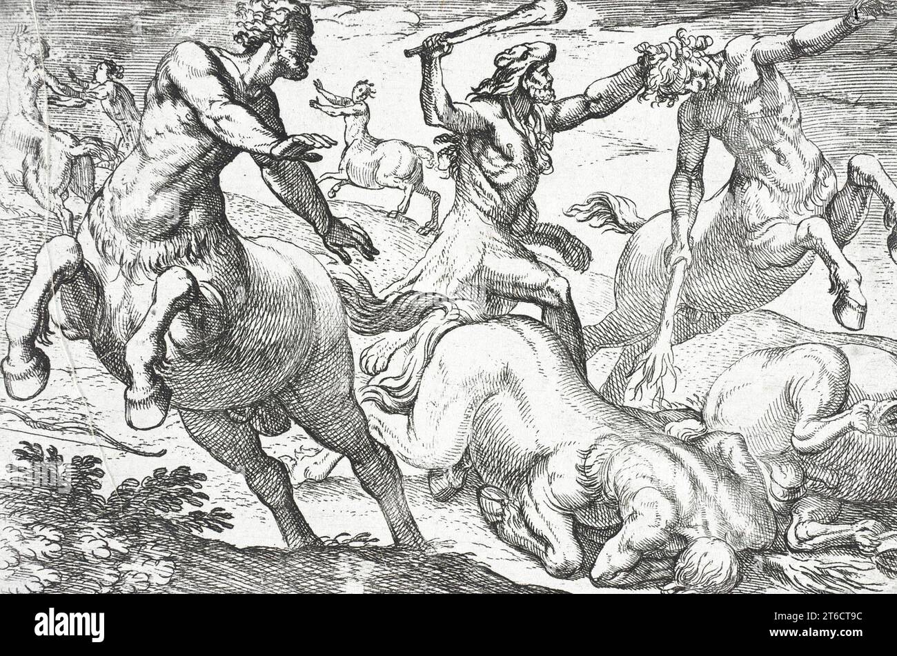 Hercules and the Centaurs, 1608. Series: The Labors of Hercules, pl. 5 ...