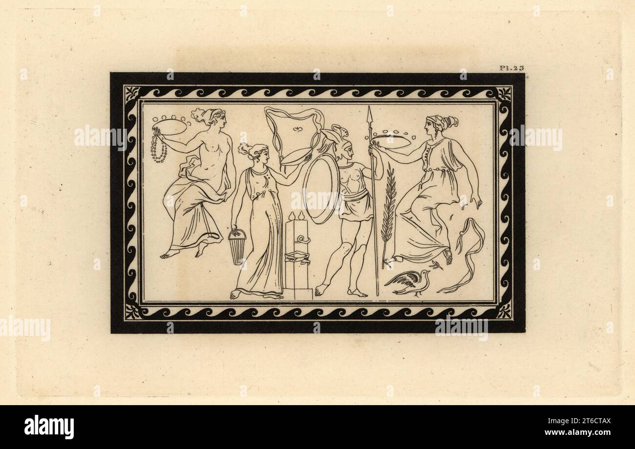 A feast of Venus, signified by the dove, and the myrtle and pearl ...