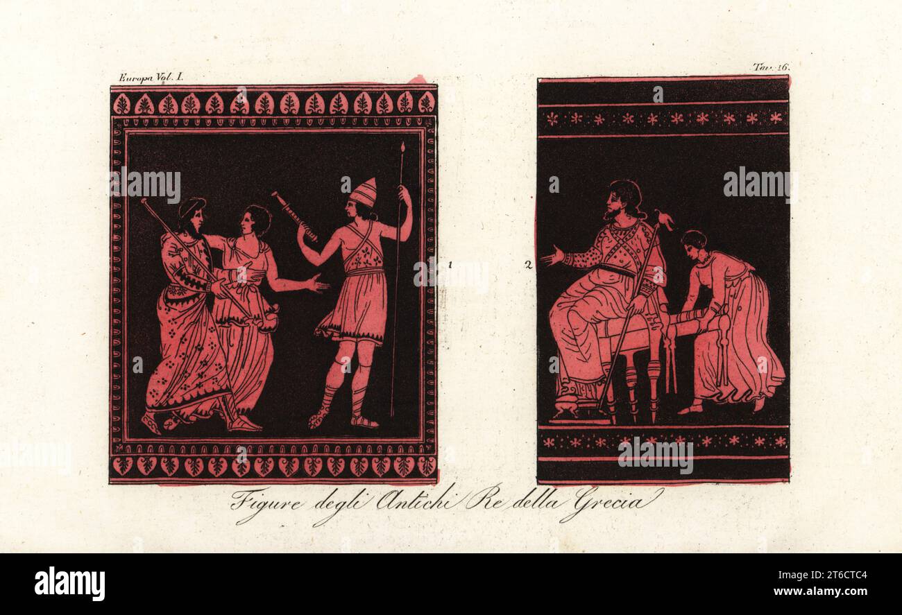 Figures of ancient Greek kings. King dressed like Amamemnon of Homer 1 ...