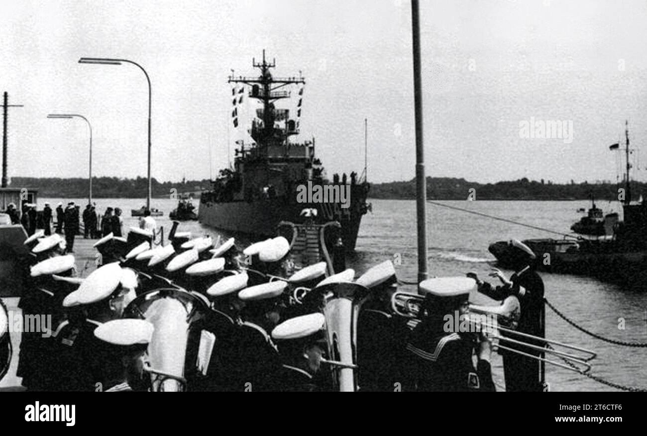 USS Brumby (DE-1044) arriving at Kiel, Germany, in June 1967 Stock ...