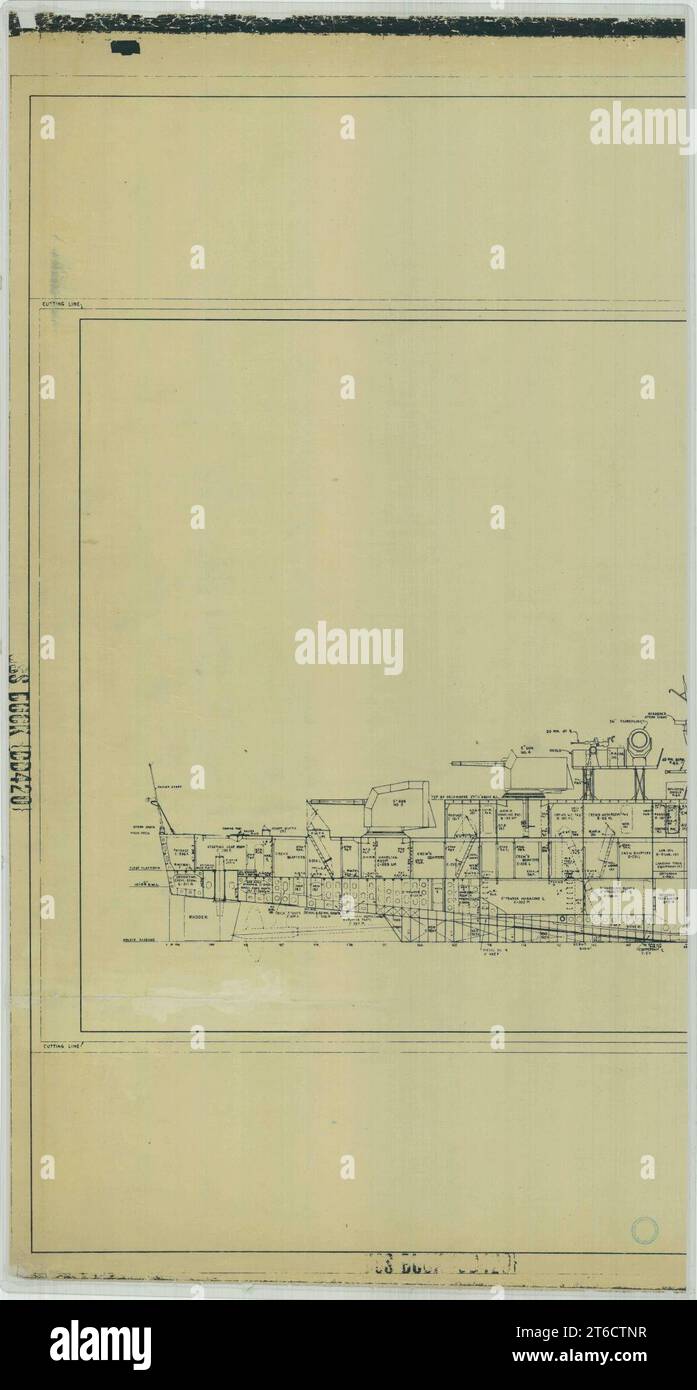 USS Buck (DD-420)- Booklet of General Plans. Inboard Profile Stock ...