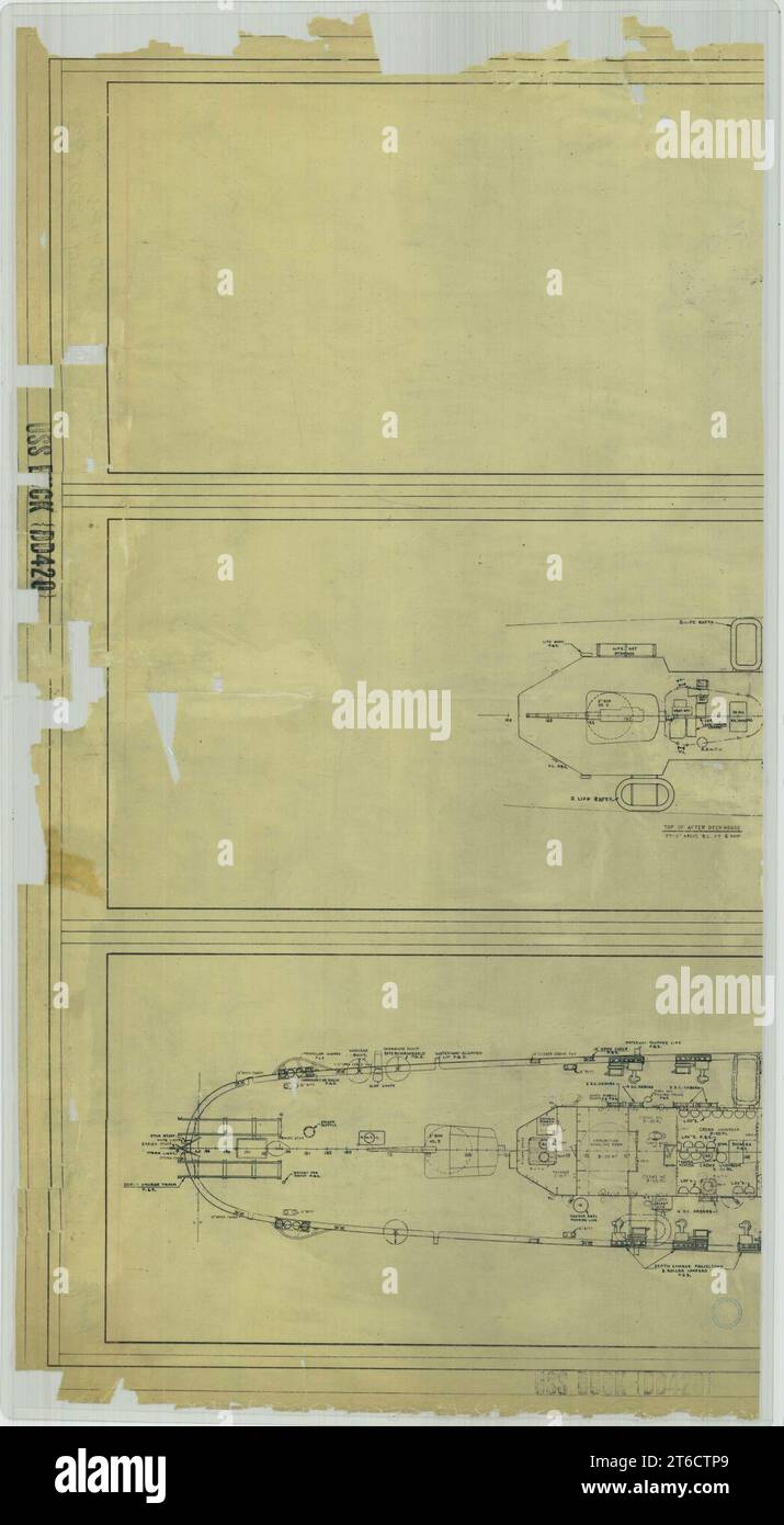 USS Buck (DD-420)- Booklet of General Plans. Main & Forecastle Decks & Bridges Stock Photo - Alamy