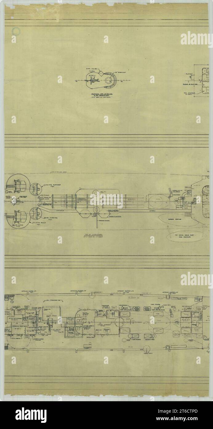 USS Buck (DD-420)- Booklet of General Plans. Main & Forecastle Decks & Bridges Stock Photo - Alamy