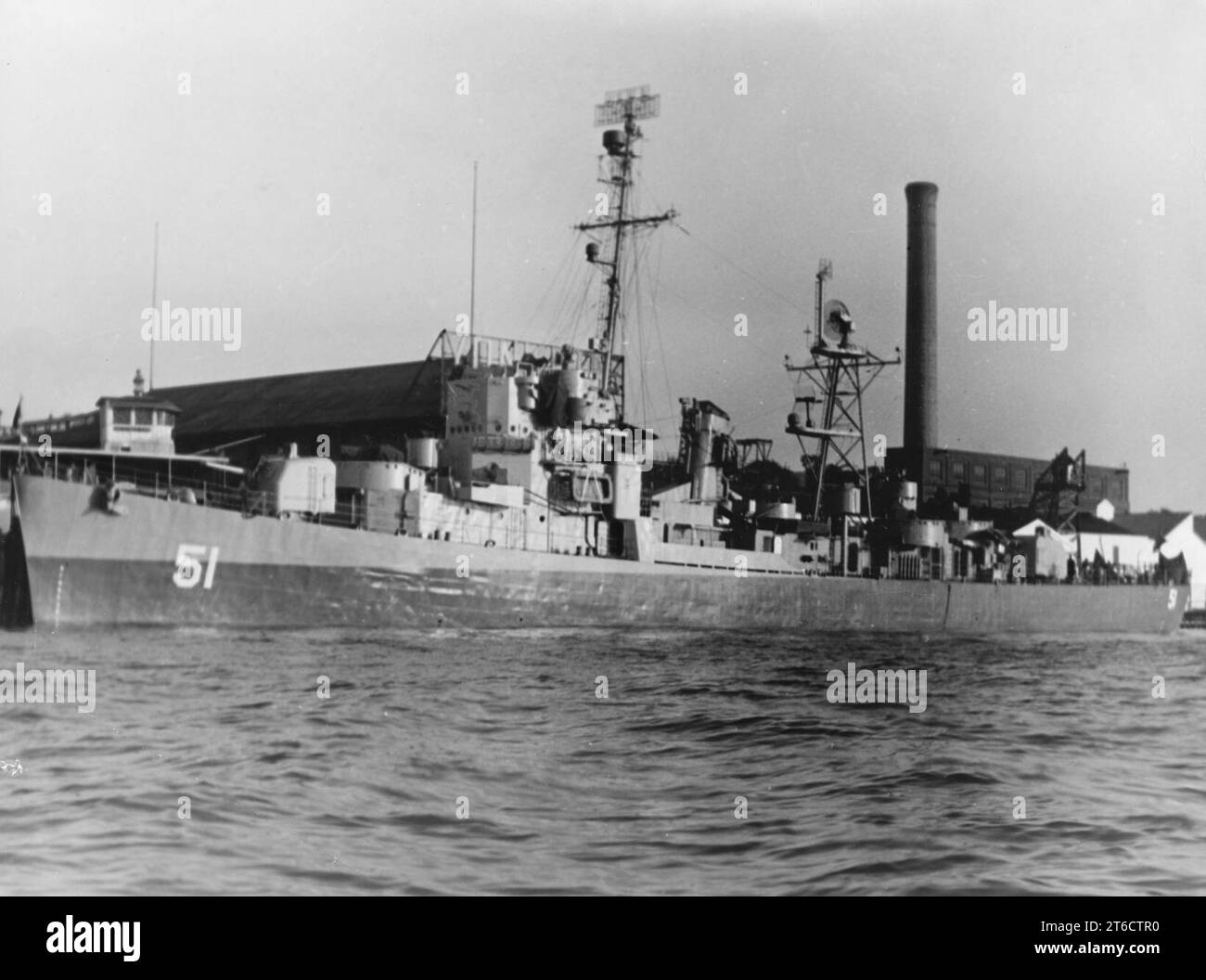 USS Buckley (DE-51), following her conversion to a radar picket ship ...