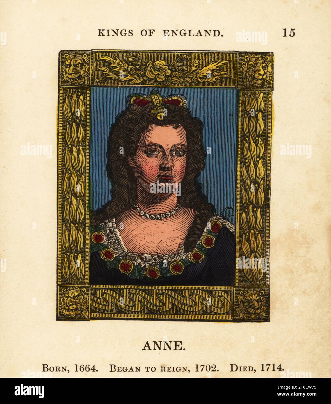 Portrait of Queen Anne of England, born 1664, began reign 1702 and died ...