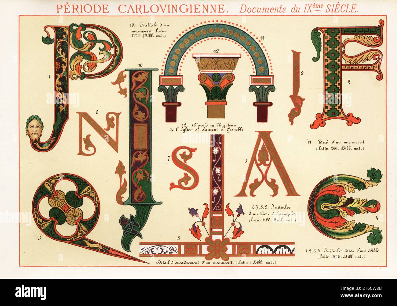 Initial letters, borders, frames and capitals from documents of the ...