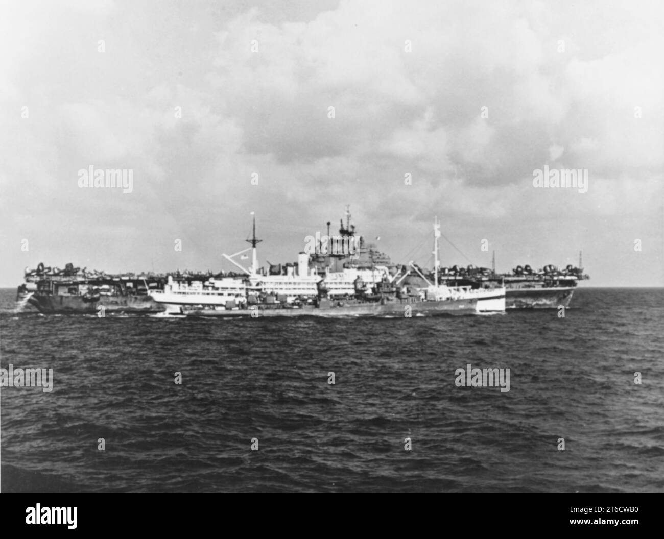 USS Bunker Hill (CV-17), USS Bountiful (AH-9) and USS The Sullivans (DD ...