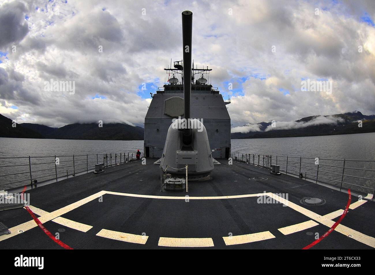 USS Bunker Hill transits the Strait of Magellan Stock Photo - Alamy