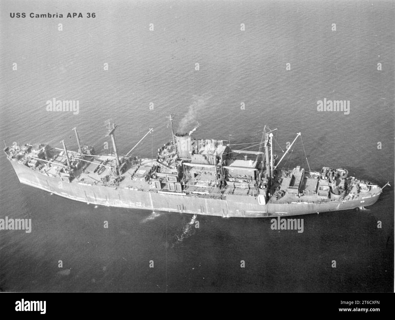 USS Cambria (APA-36) at anchor, circa in 1943 Stock Photo - Alamy
