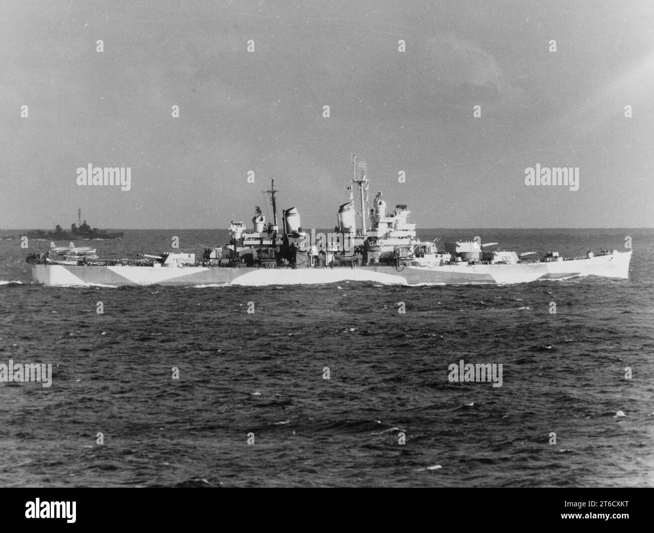 USS Canberra (CA-70) underway in the Western Pacific on 10 October 1944 ...