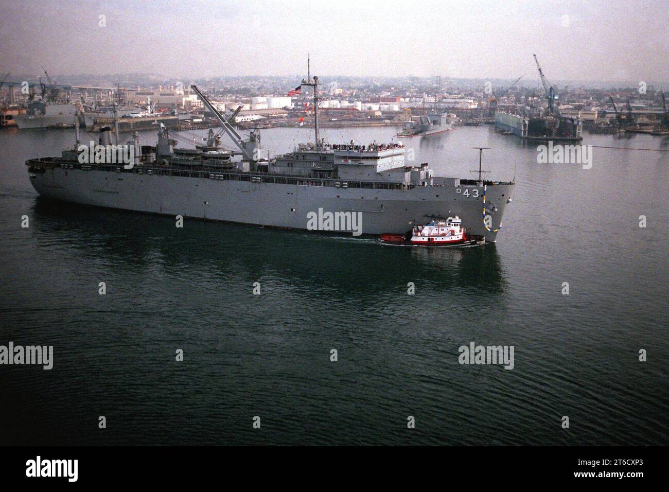 USS Cape Cod (AD-43) arrives at Naval Station San Diego, California ...