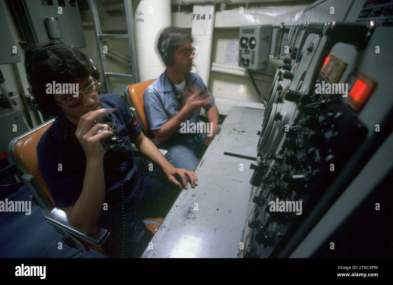 USS Capodanno (FF-1093) fire control station Stock Photo - Alamy