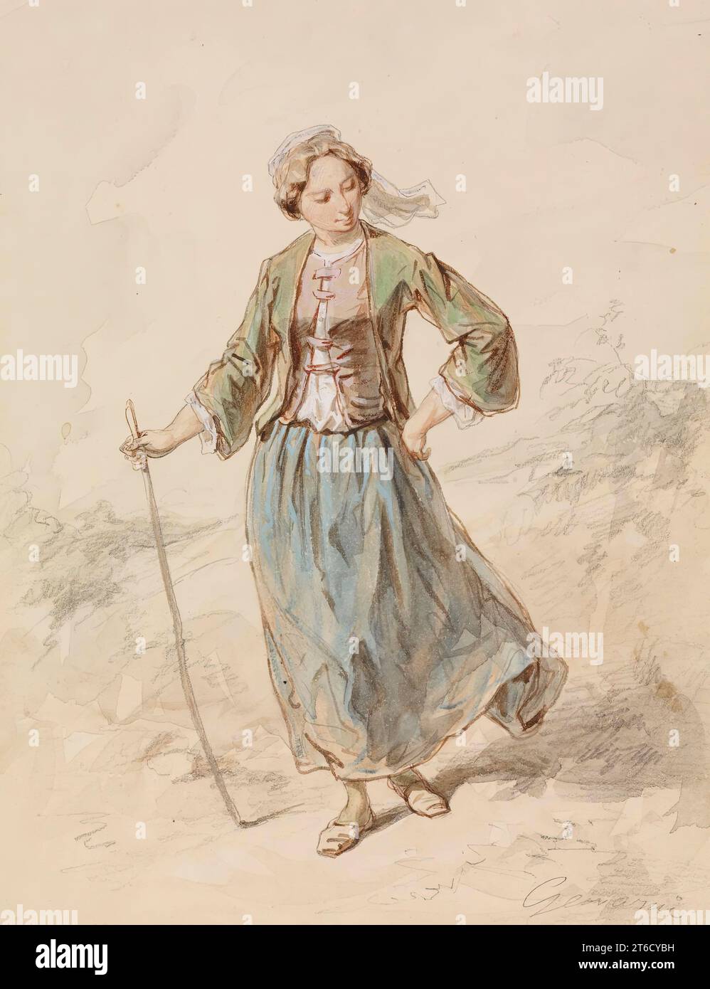 Peasant Girl, 1859-1865 Stock Photo - Alamy