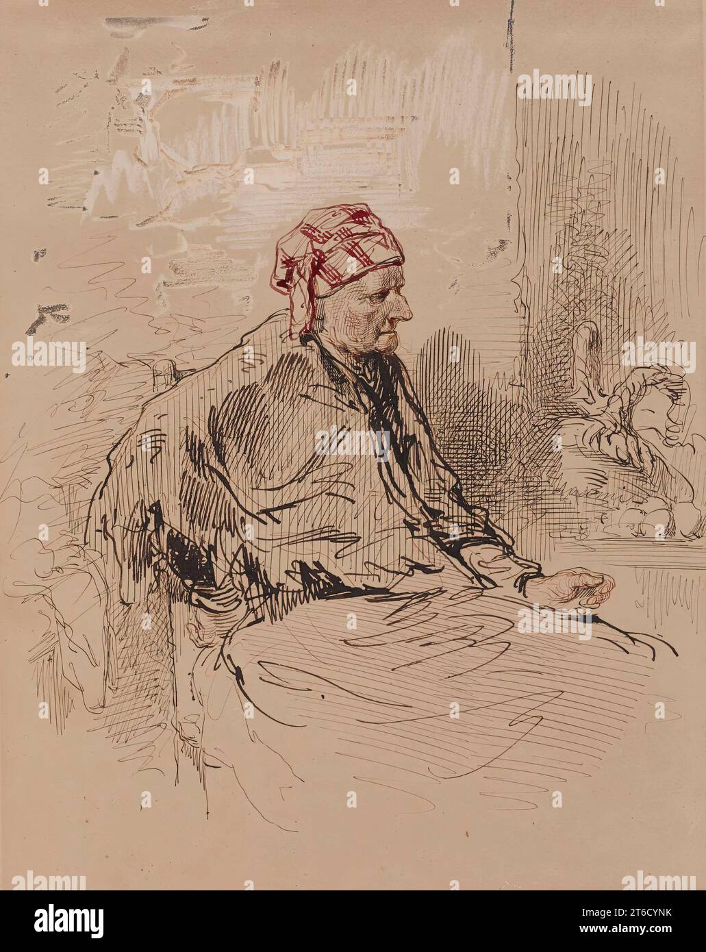 Old Woman in Red Cap, 1852-1866 Stock Photo - Alamy