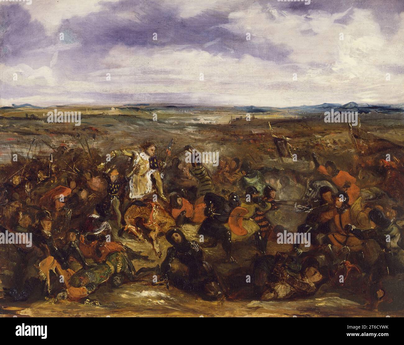 Sketch for the Battle of Poitiers, 1829-1830. Delacroix often preferred ...