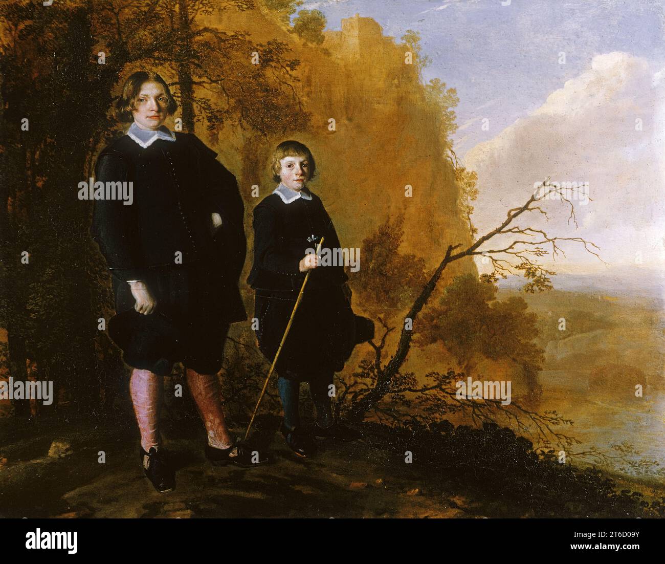 Two Boys in a Landscape, 1650-1655. The body language of the older boy ...